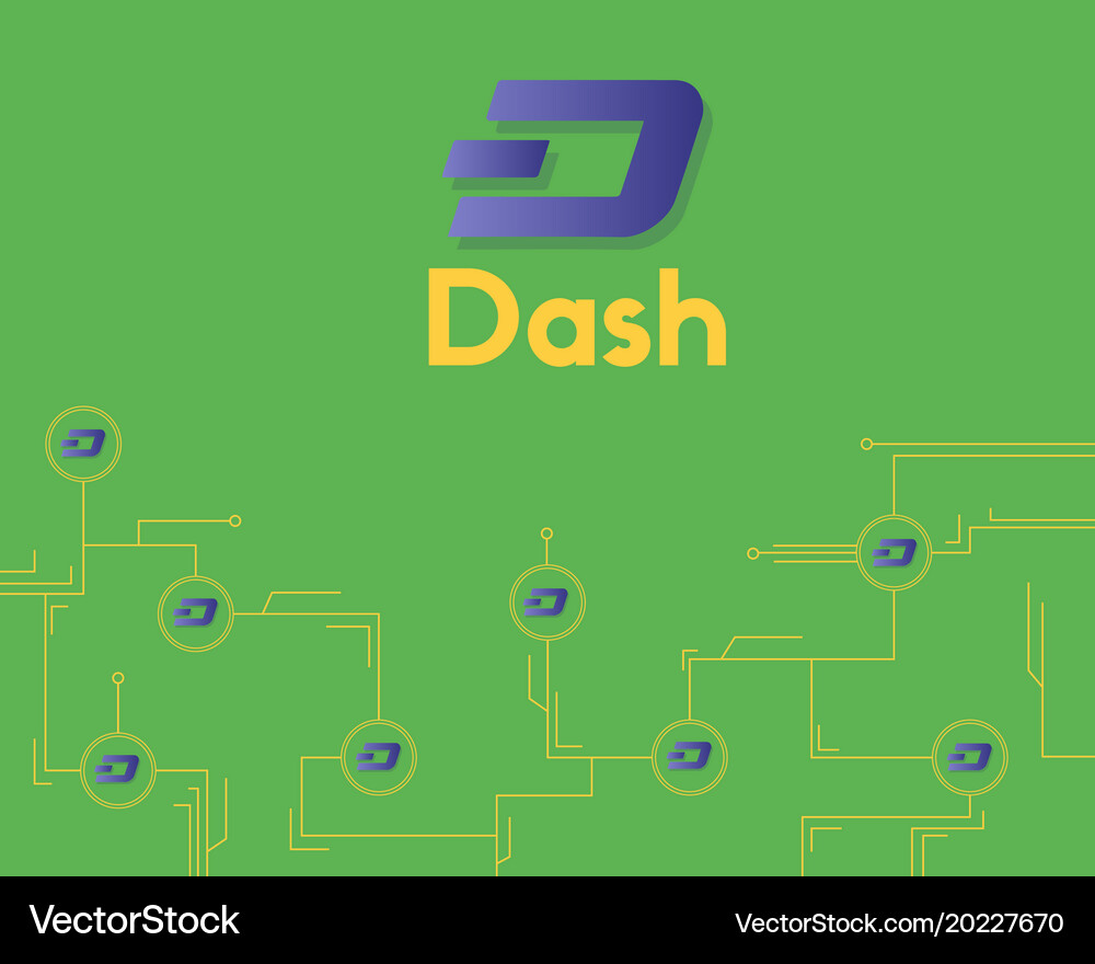 Dash blockchain circuit technology background Vector Image