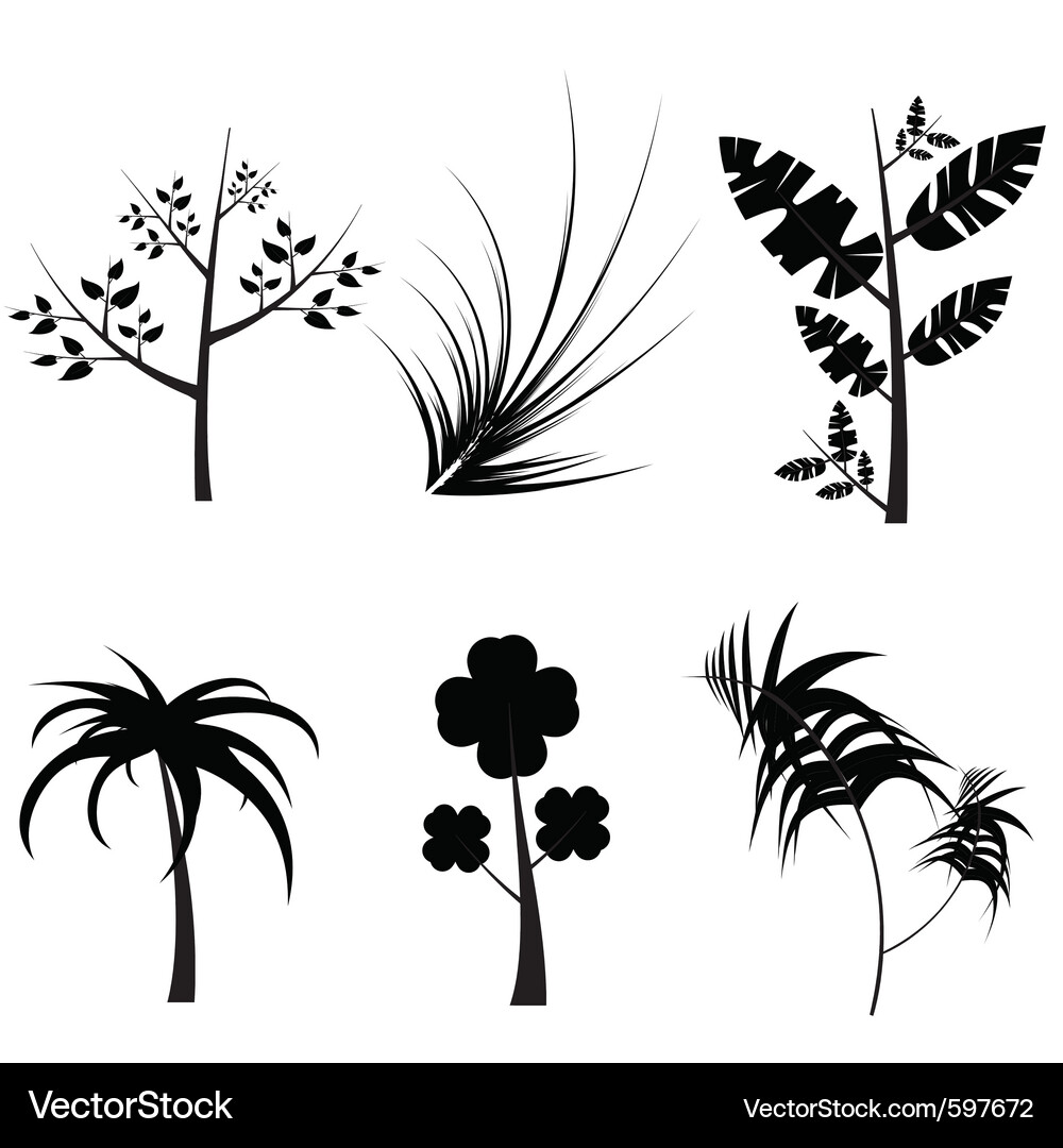 Plants silhouette Royalty Free Vector Image - VectorStock
