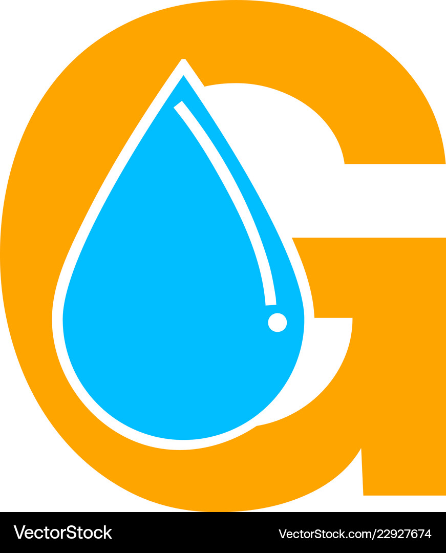 Letter g water drop logo icon design template Vector Image