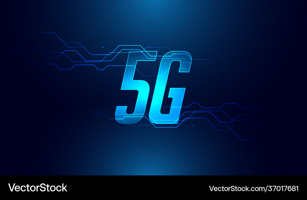 Digital 5g fifth generation fast speed mobile Vector Image