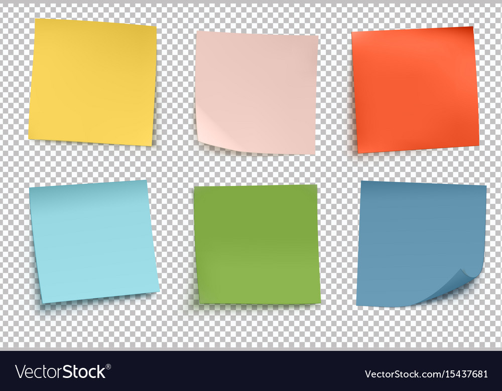 Multicolor post it notes Royalty Free Vector Image