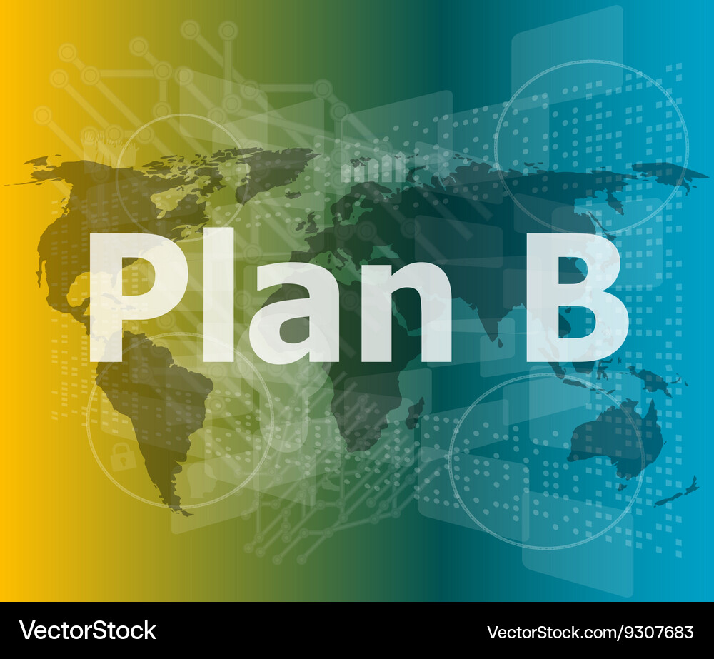 Word plan b on digital screen business Royalty Free Vector