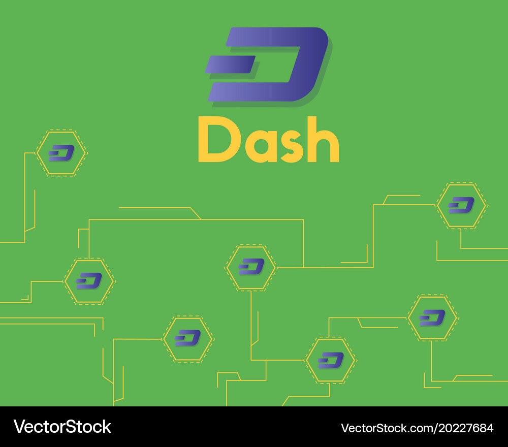 Dash blockchain circuit technology background Vector Image