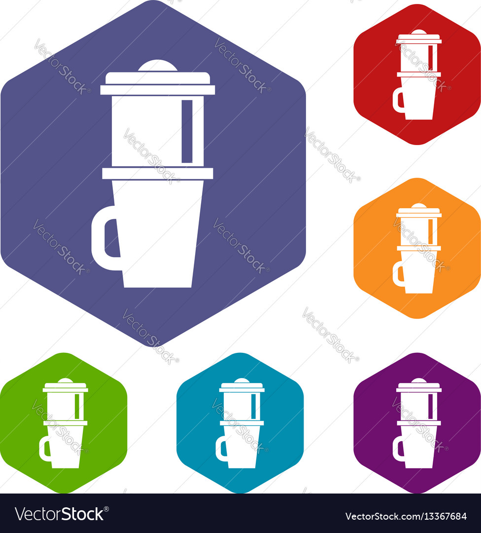 Mug for coffee icons set Royalty Free Vector Image
