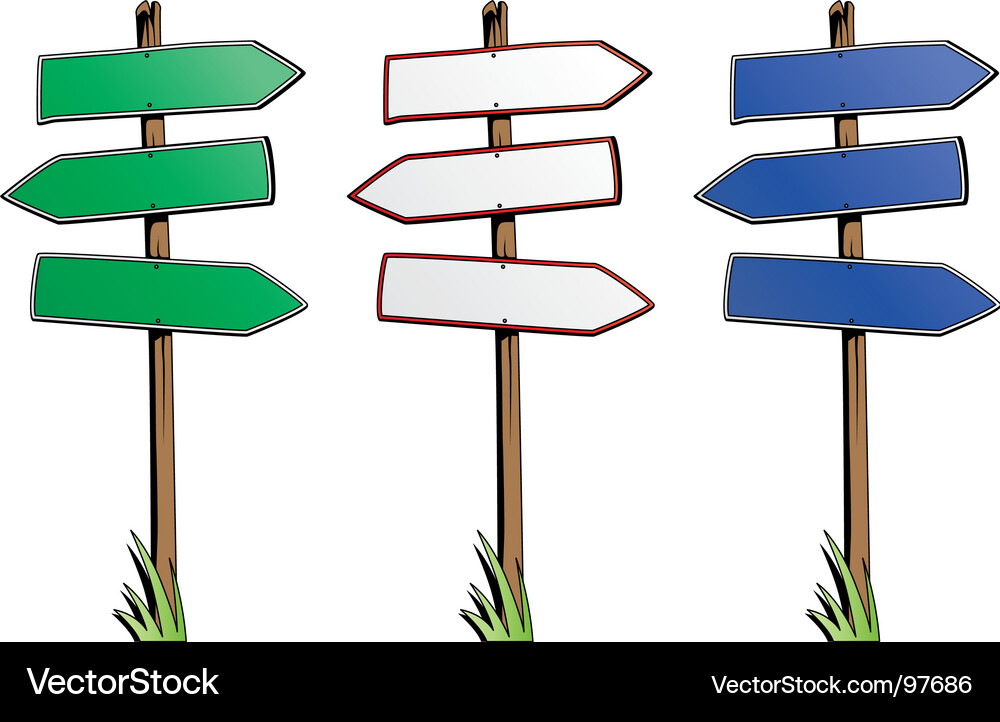 Direction signs Royalty Free Vector Image - VectorStock
