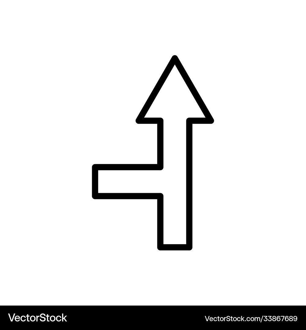 T-junction arrow line icon design template Vector Image