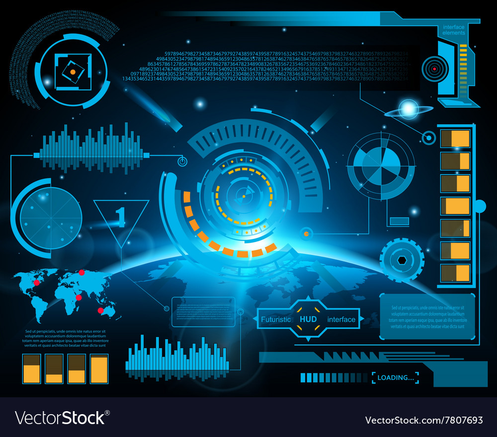 Graphic touch user interface hud Royalty Free Vector Image