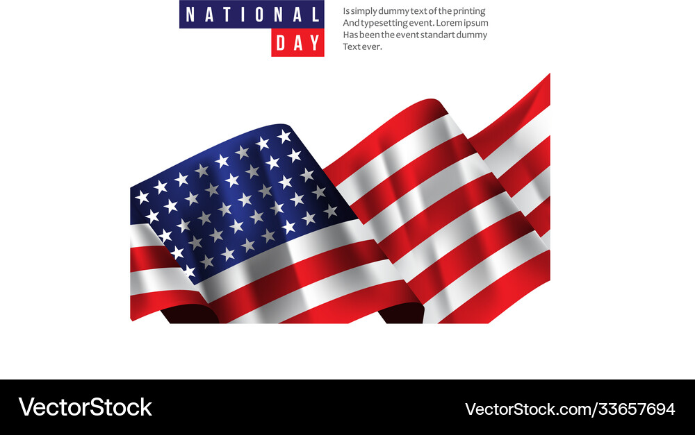 Usa national day template design Royalty Free Vector Image