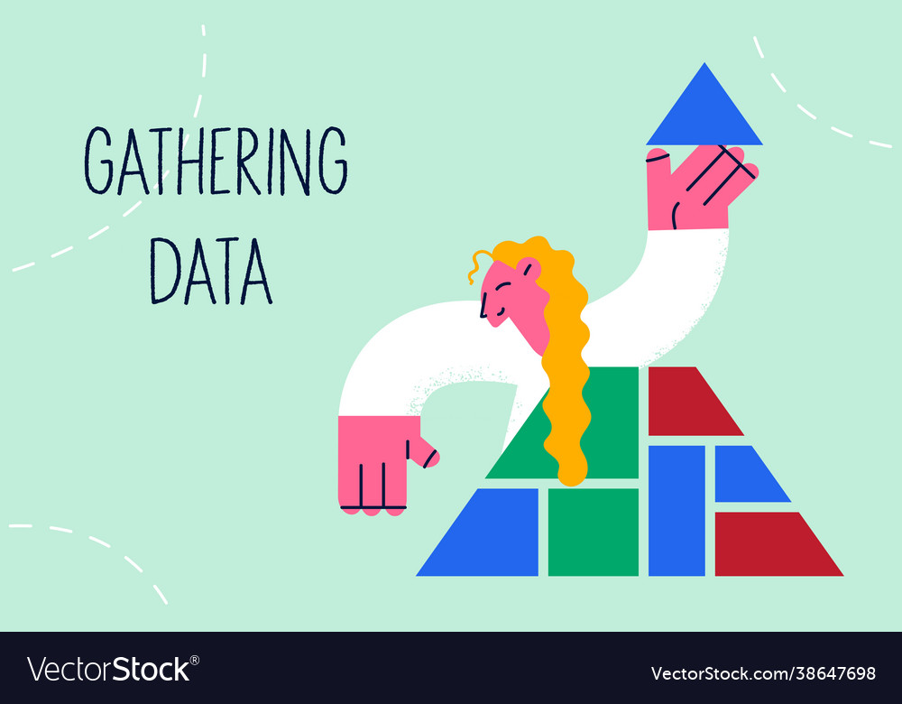 Gathering data in business concept Royalty Free Vector Image