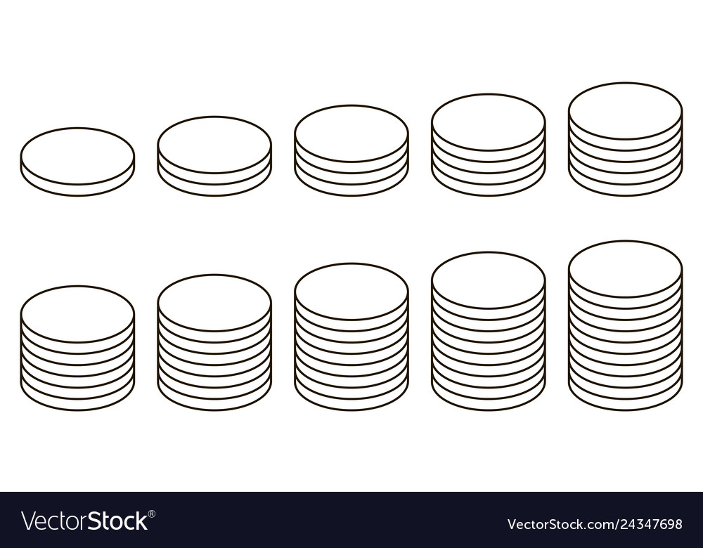 Set icon stack coins icon stack coins Royalty Free Vector