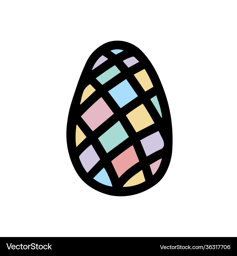 Easter egg in doodle style Royalty Free Vector Image