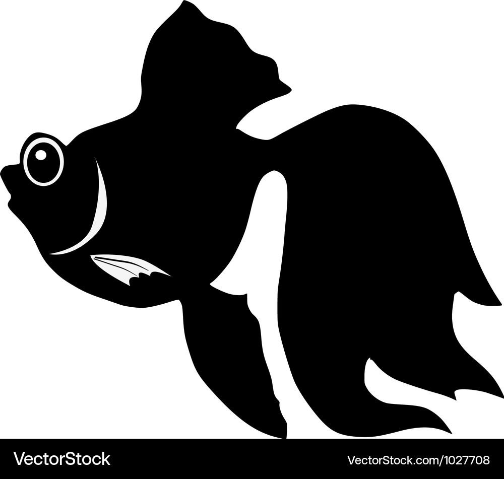 Silhouette of goldfish Royalty Free Vector Image