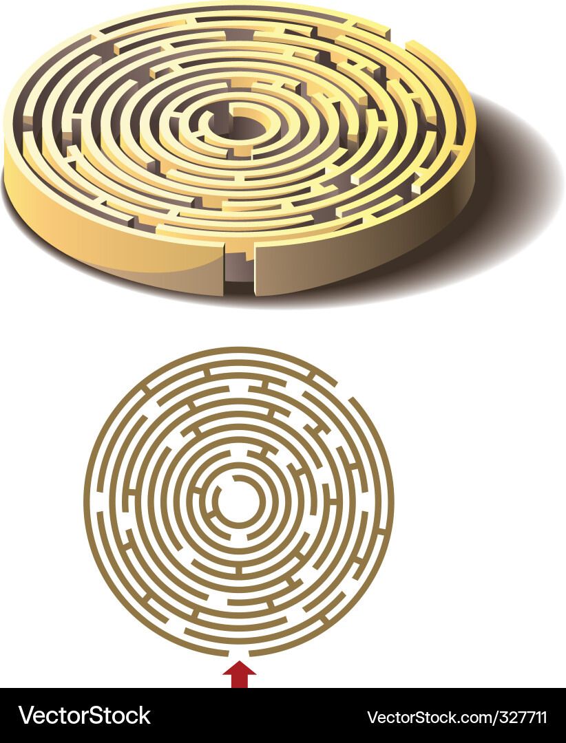 Circle maze Royalty Free Vector Image - VectorStock