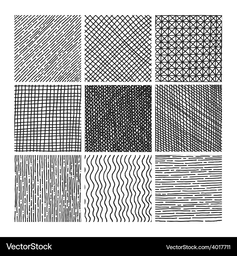 Collection ink hand drawn hatch texture Royalty Free Vector