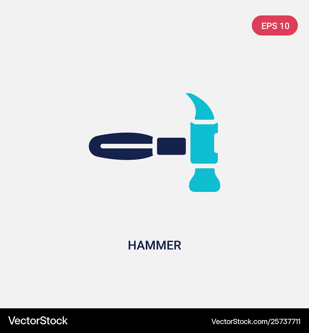 Two color hammer icon from electrian connections Vector Image