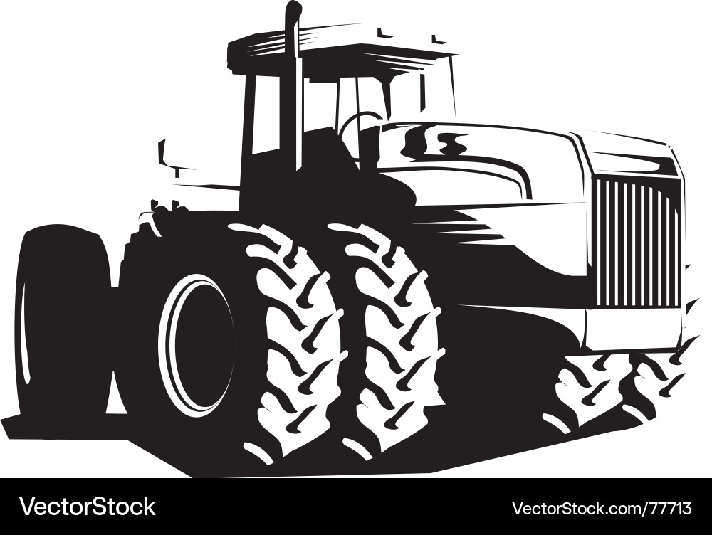 Wheeled tractor Royalty Free Vector Image - VectorStock