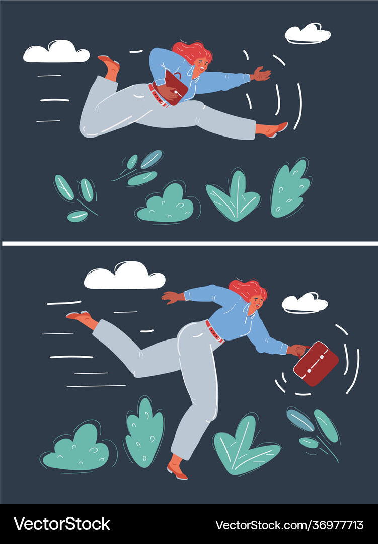 Woman running success Royalty Free Vector Image