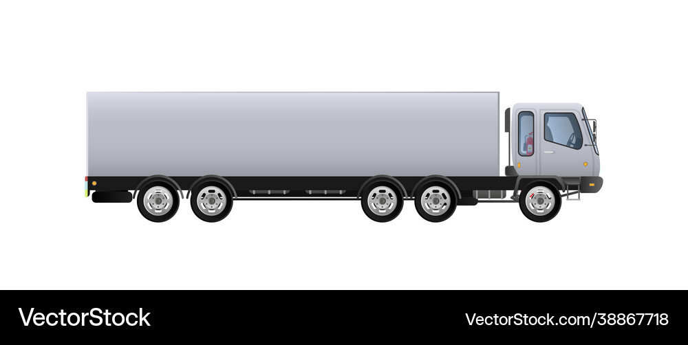 Side view a big truck delivery cargo Royalty Free Vector