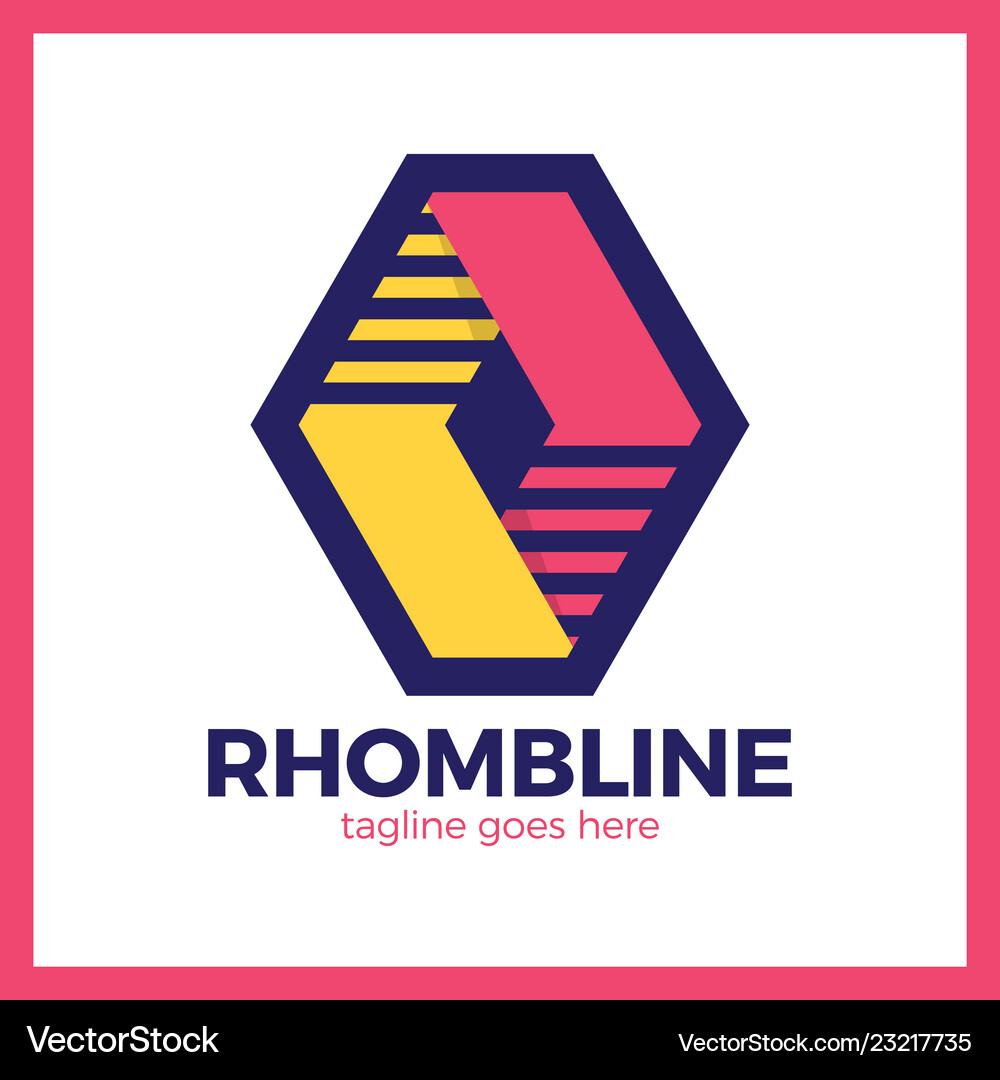 Rhomb line logotype Royalty Free Vector Image - VectorStock