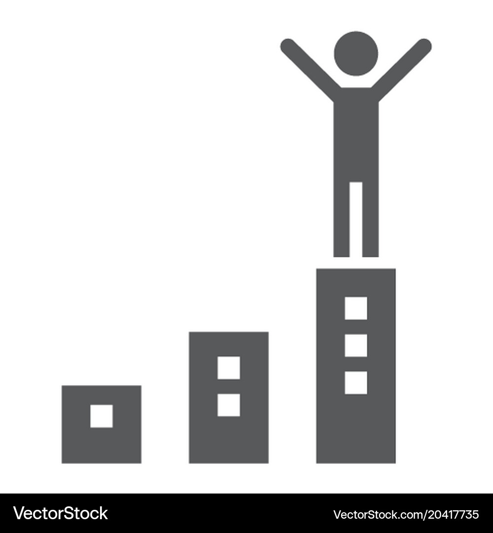 Success glyph icon development and business Vector Image