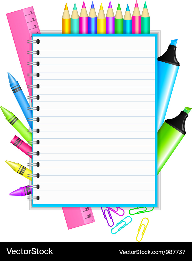 School supplies frame Royalty Free Vector Image