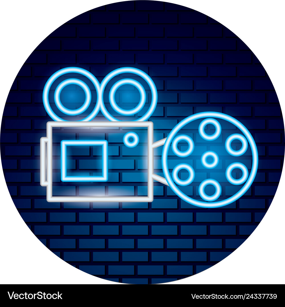 Movie time neon Royalty Free Vector Image - VectorStock