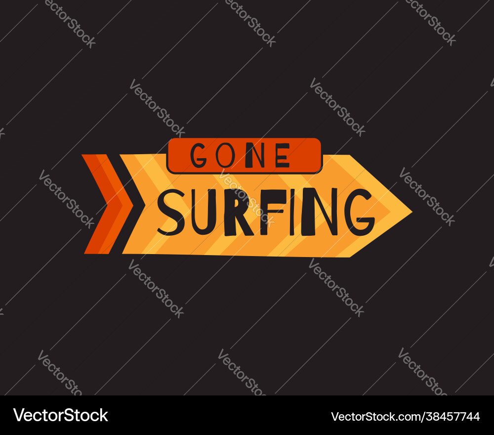Design arrow with gone surfing Royalty Free Vector Image