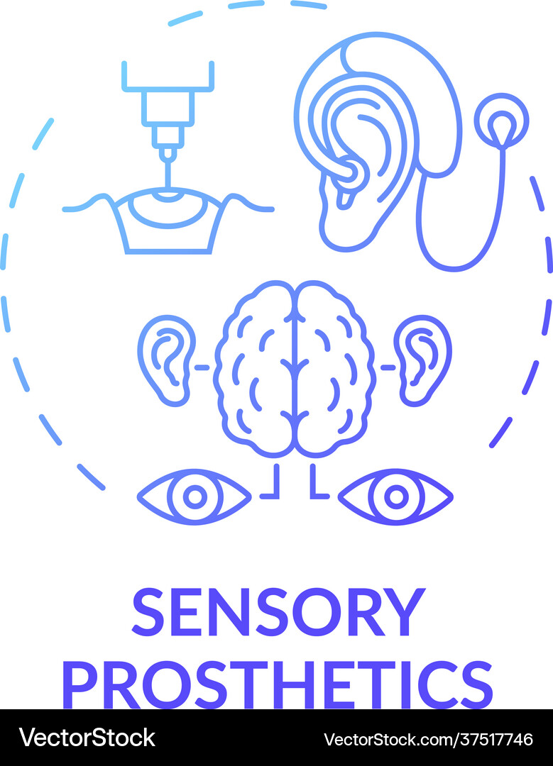 Sensory prosthetics concept icon Royalty Free Vector Image