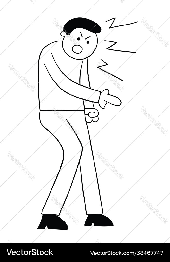 Cartoon man is very angry and shouting Royalty Free Vector