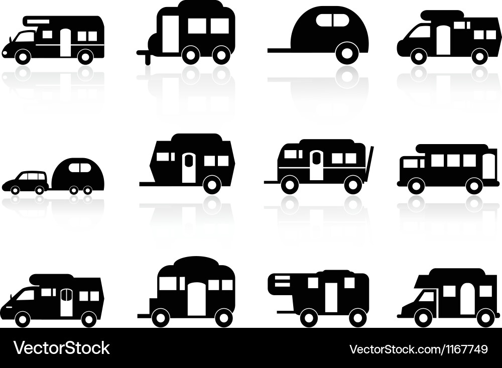 Caravan or camper van symbol Royalty Free Vector Image