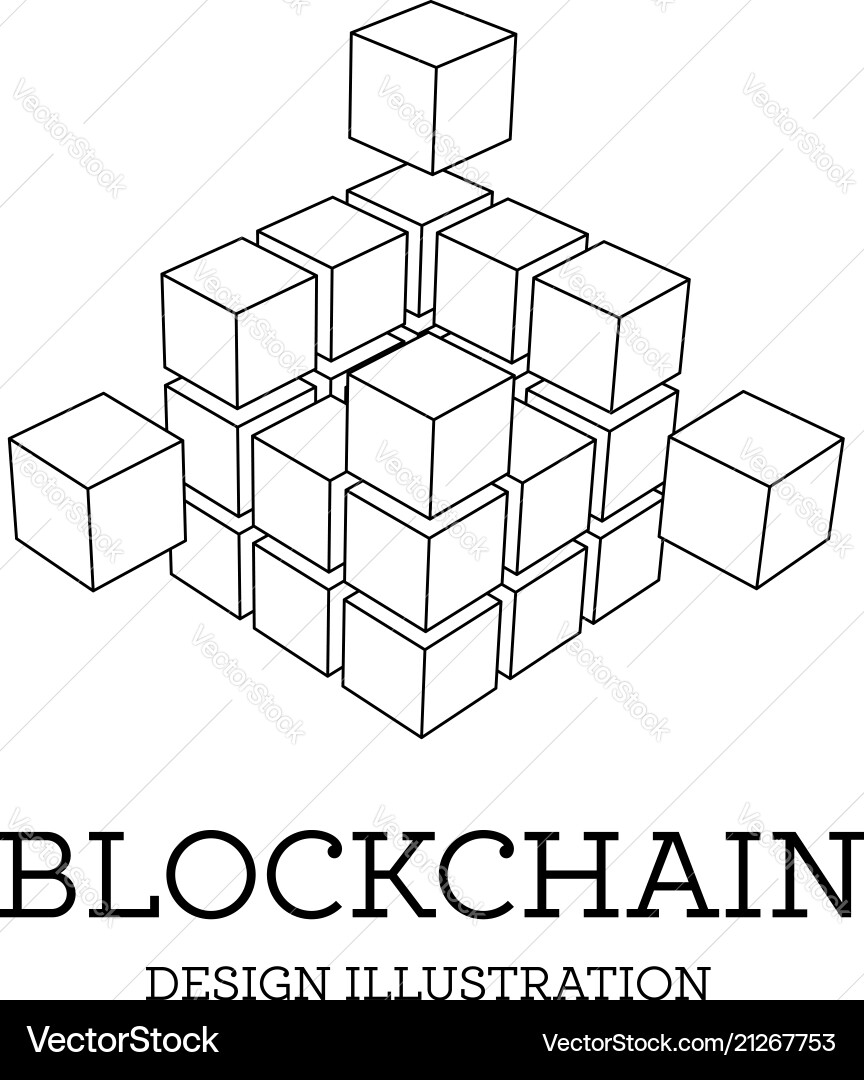 Blockchain in the form Royalty Free Vector Image