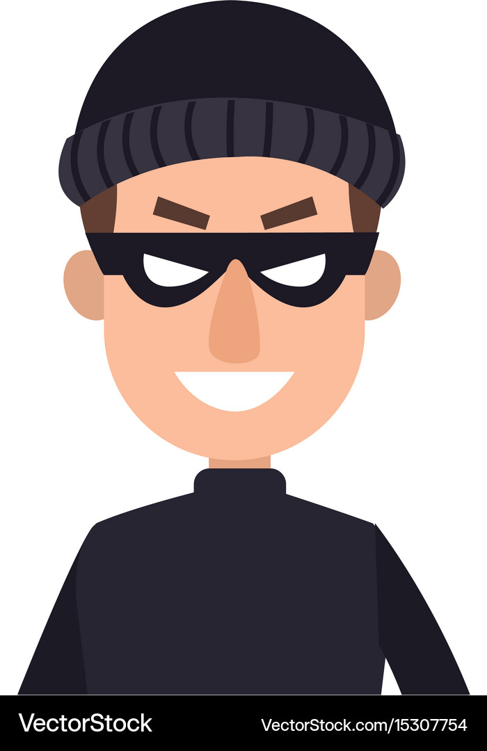 Face hacker man character technology crime Vector Image