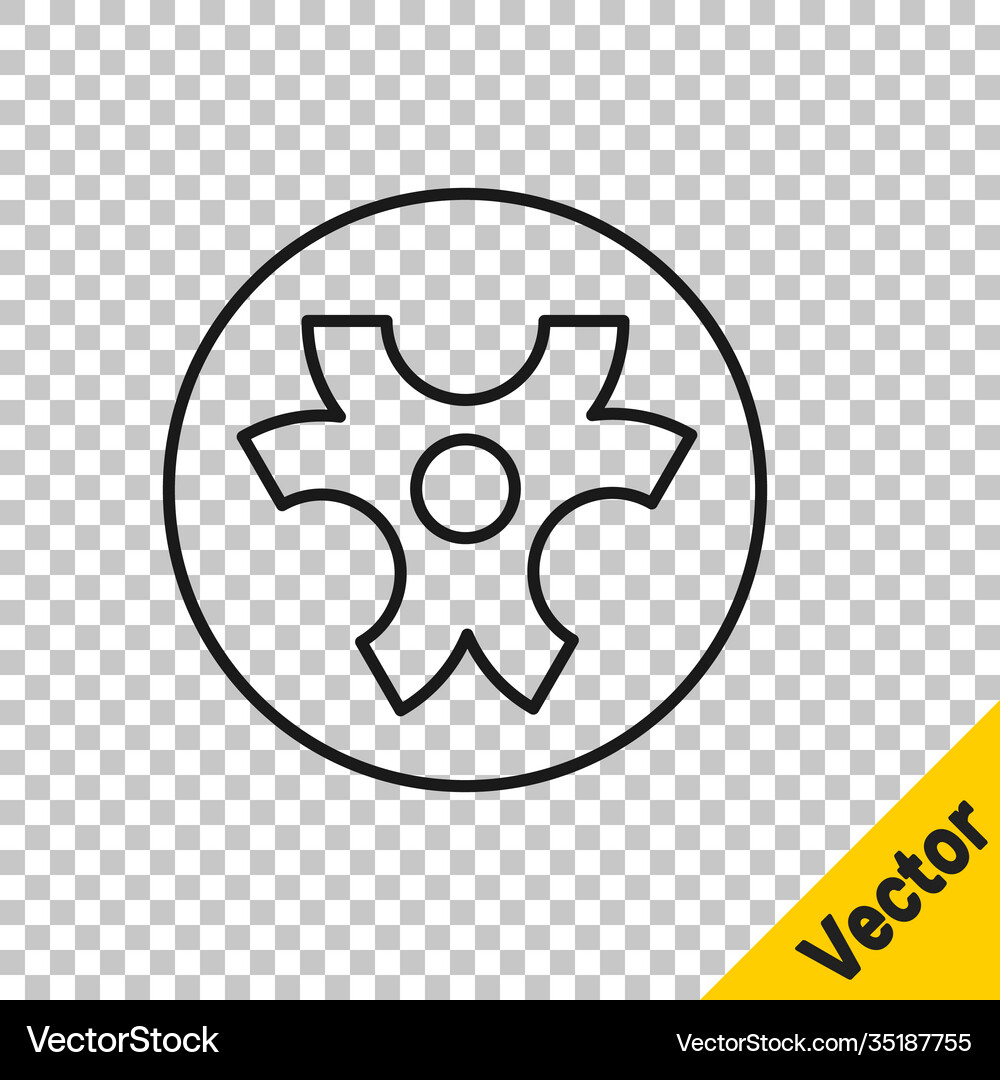 Black line biohazard symbol icon isolated Vector Image