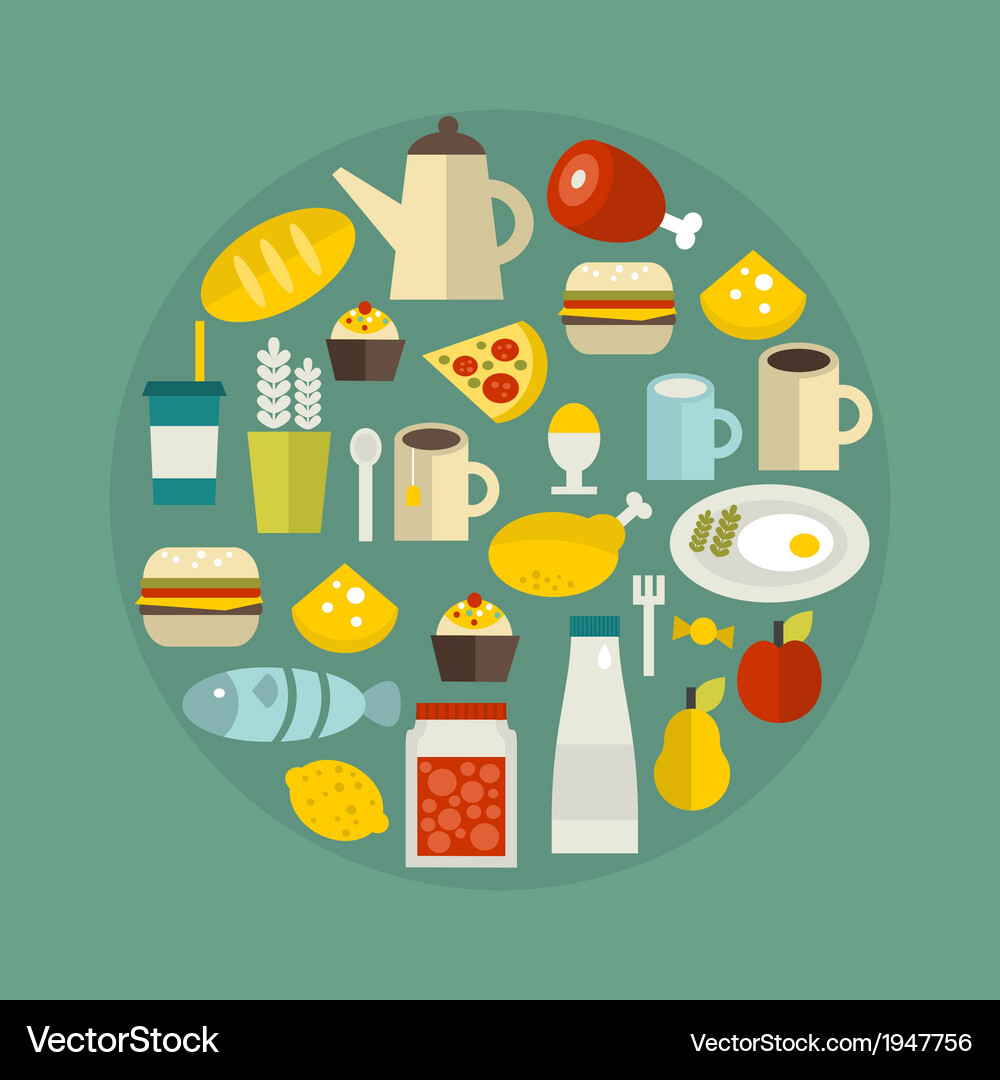 Food circle Royalty Free Vector Image - VectorStock