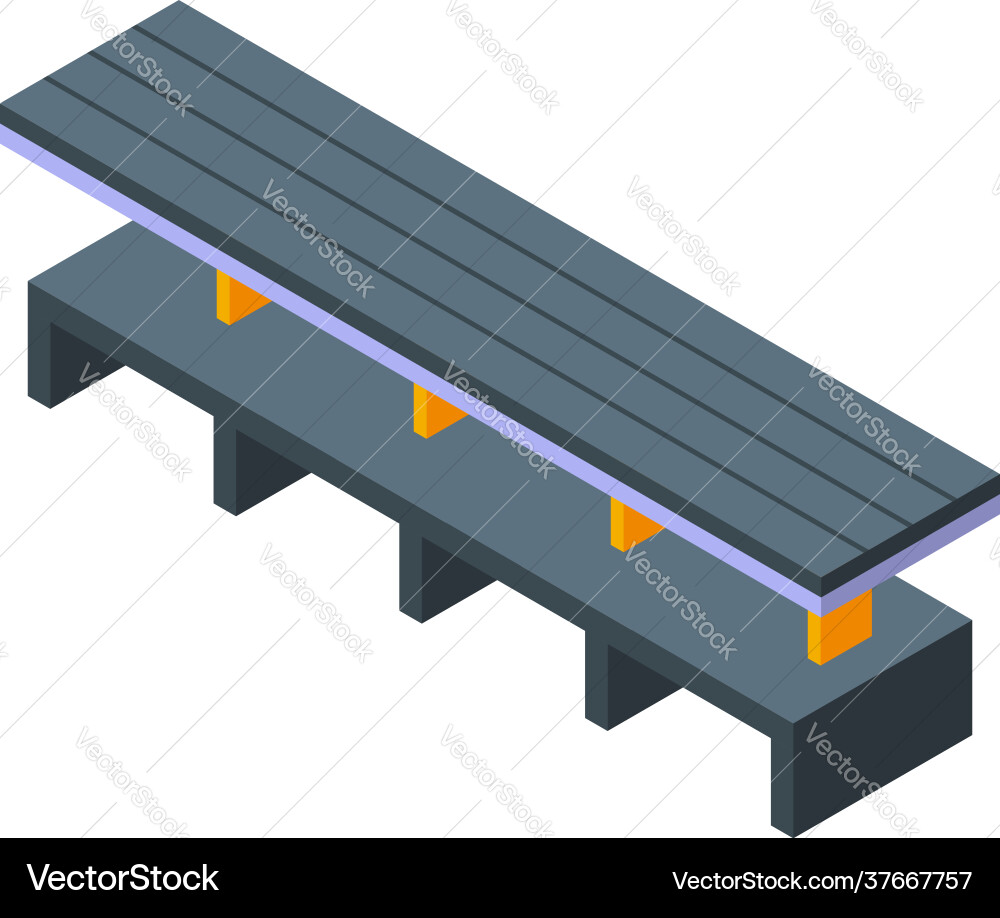 City train stop icon isometric style Royalty Free Vector