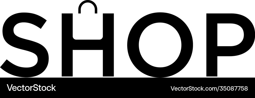 Unique shopping logo design icon Royalty Free Vector Image