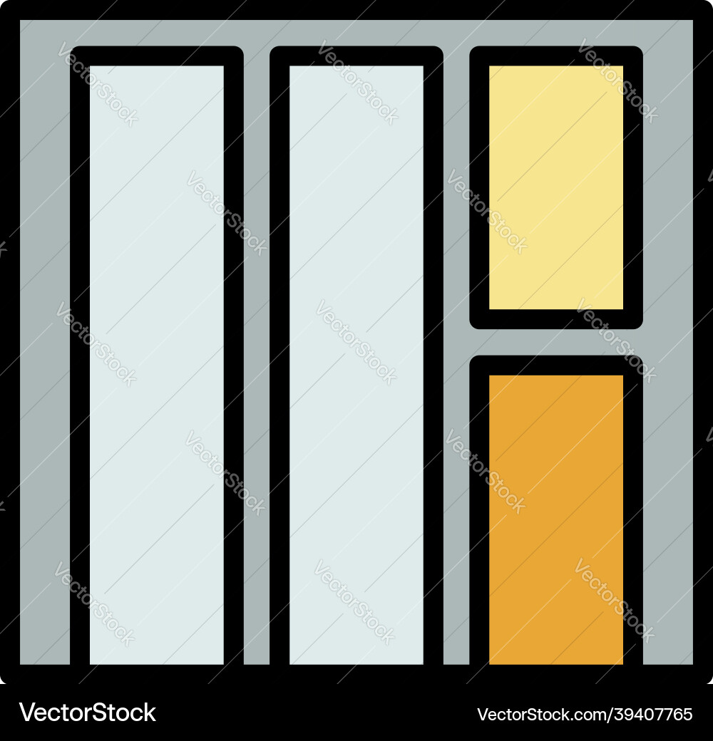 Construction window icon color outline Royalty Free Vector