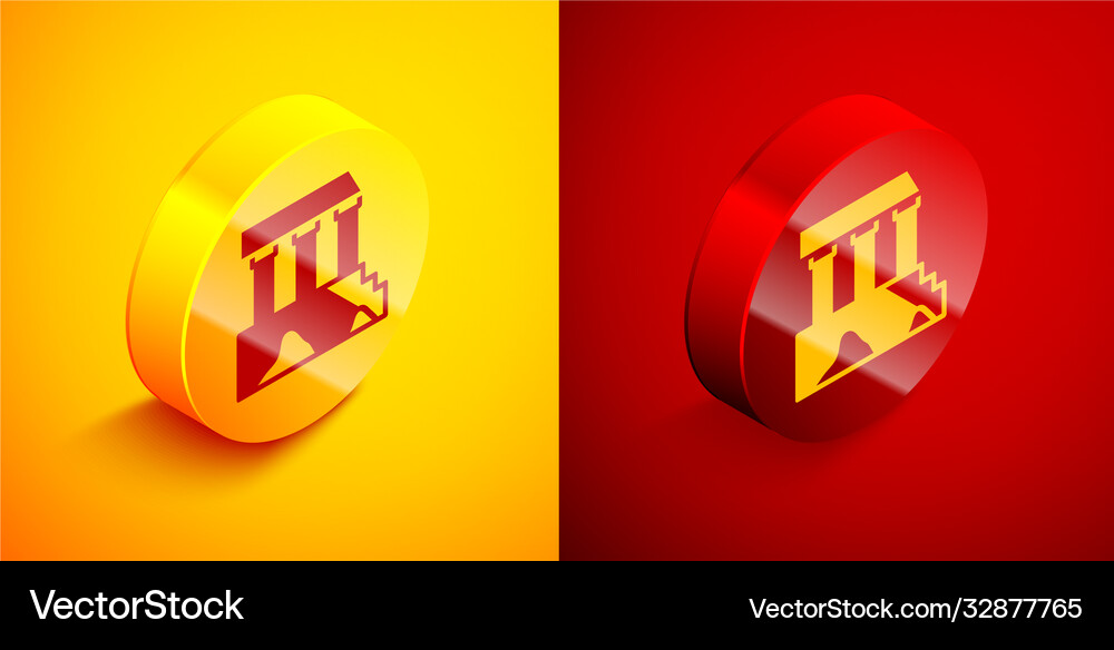 Isometric parthenon from athens acropolis greece Vector Image