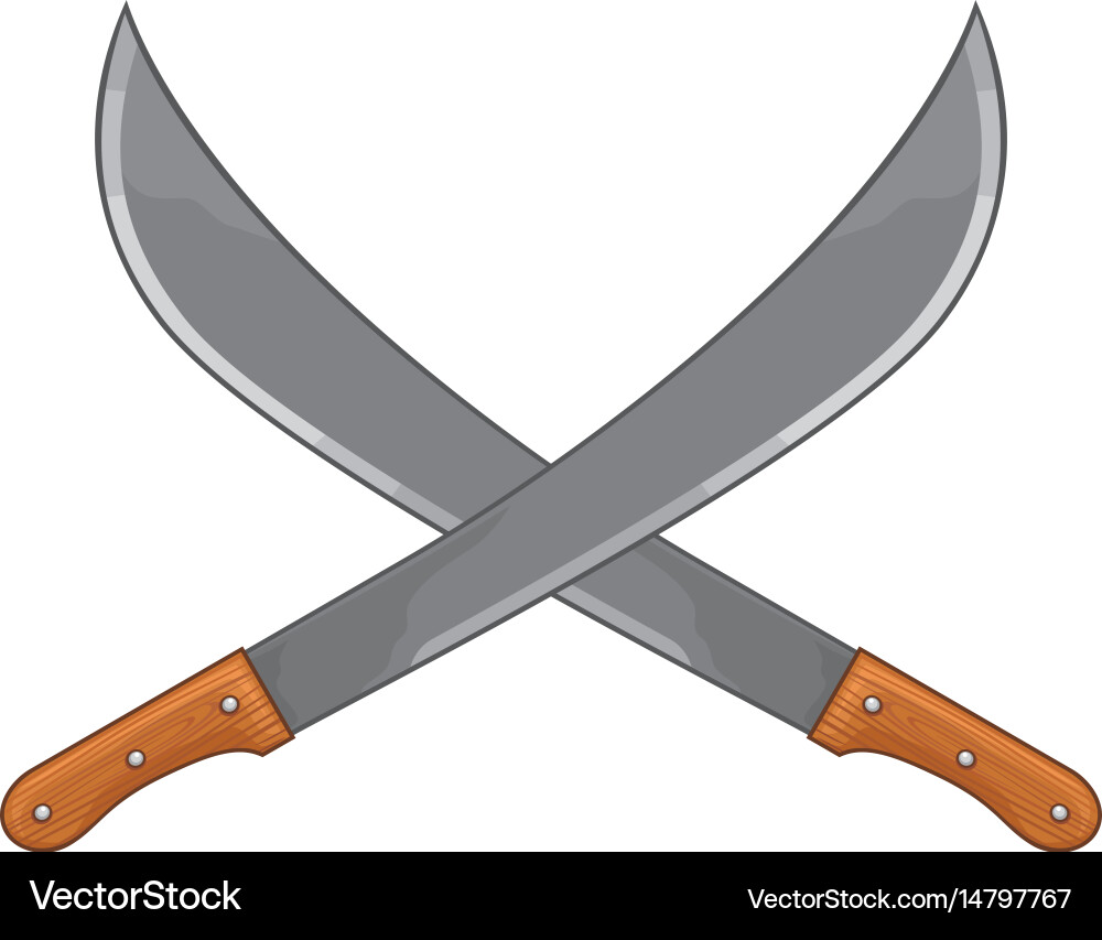 Two crossed machete Royalty Free Vector Image - VectorStock