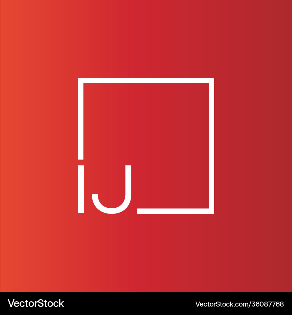 Creative initial letter ij square logo design Vector Image