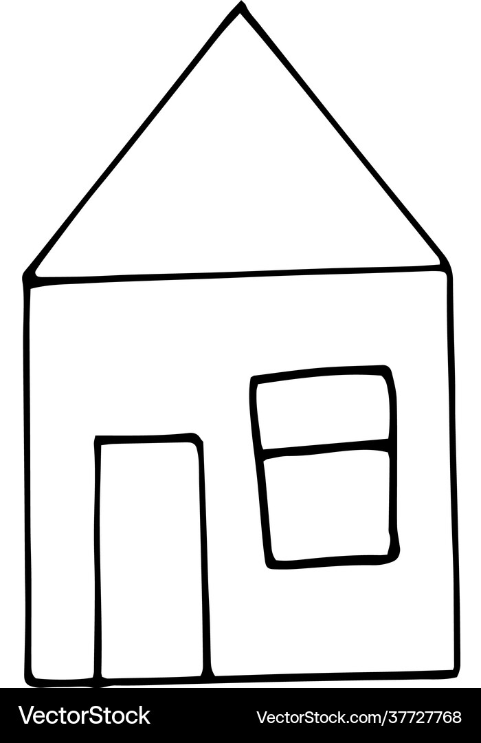 House doodle style decor icon hand drawn nordic Vector Image