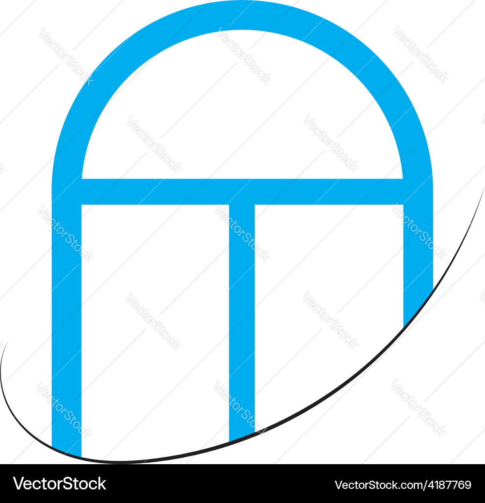 Plastic arched window logo for your design Vector Image