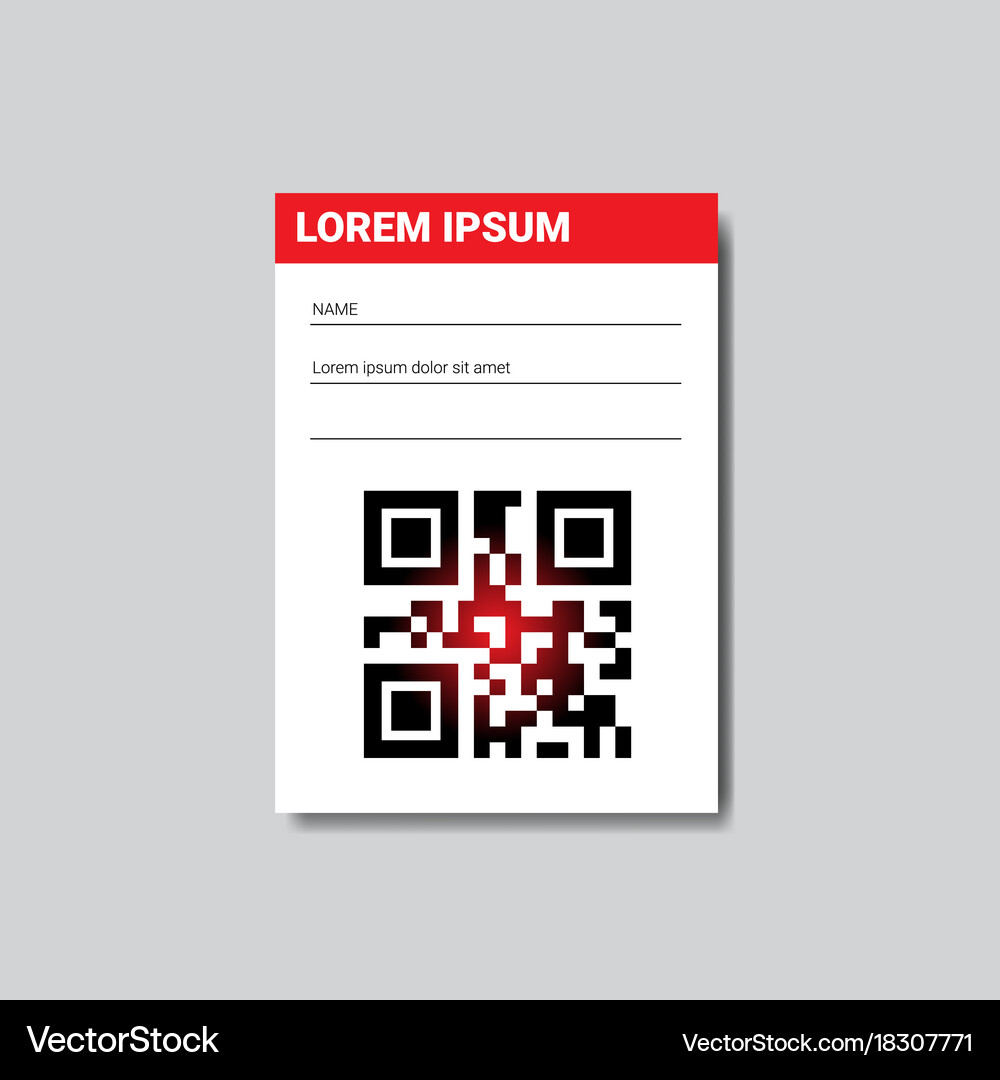 Template sticker with copy space and qr code Vector Image