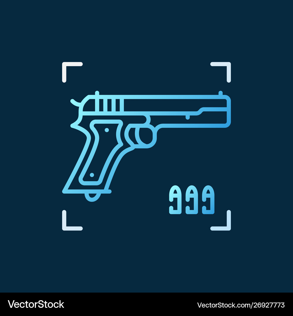 Gun concept colored icon in outline style Vector Image