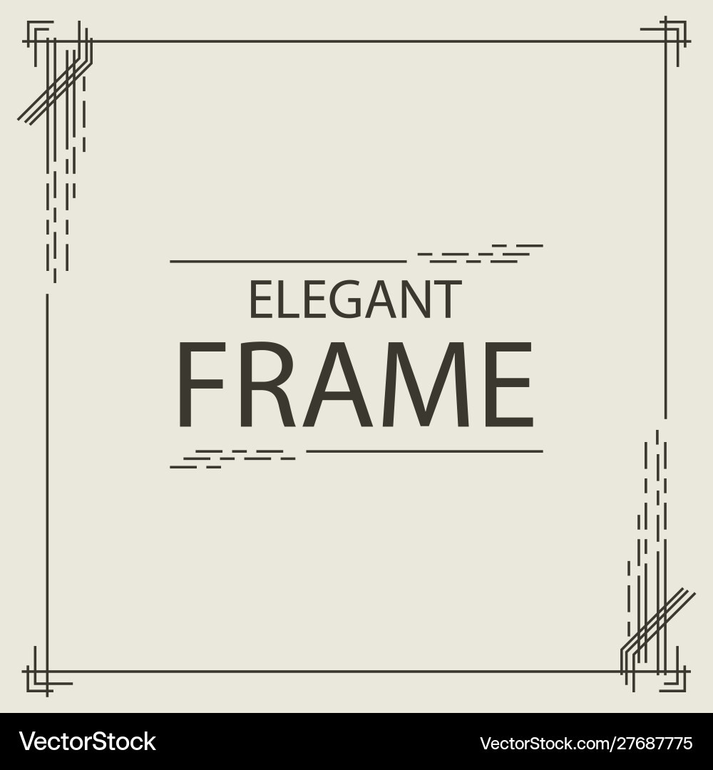 Frame elegant line style square shape Royalty Free Vector