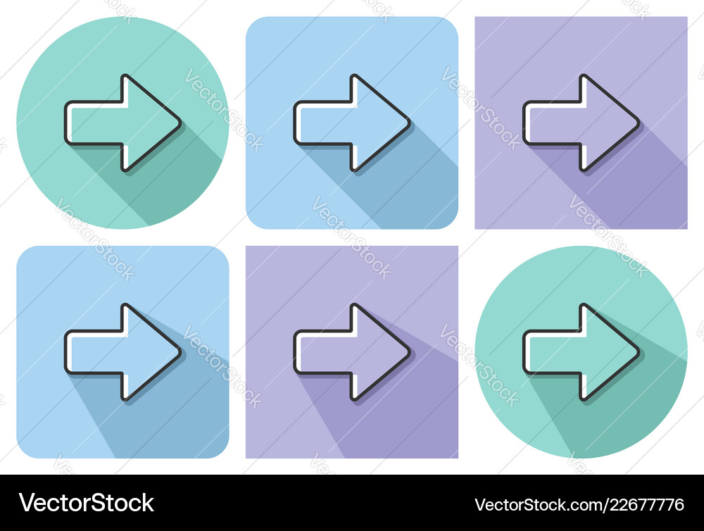 Outlined icon right direction arrow Royalty Free Vector