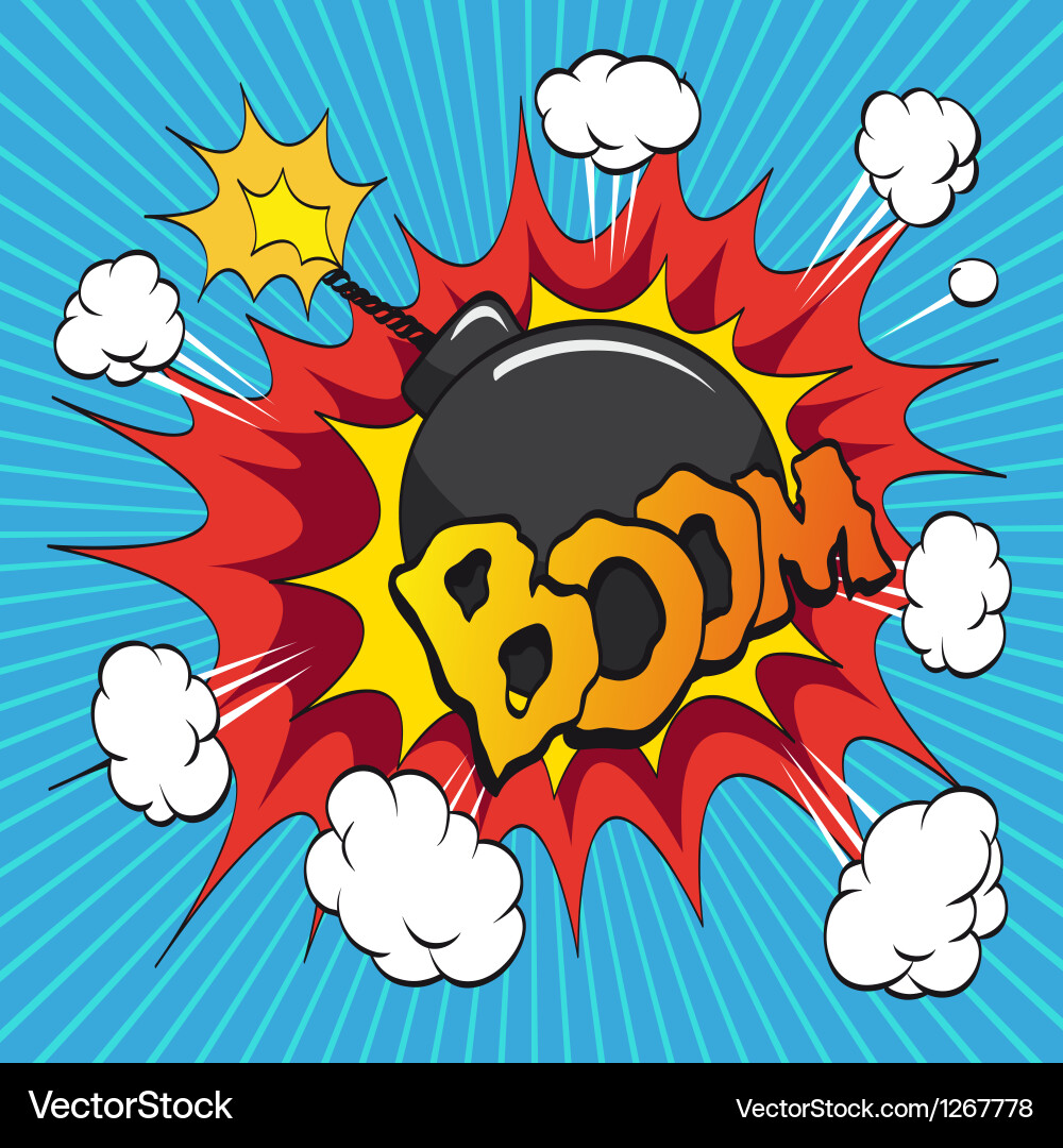 Boom Comic book explosion Royalty Free Vector Image