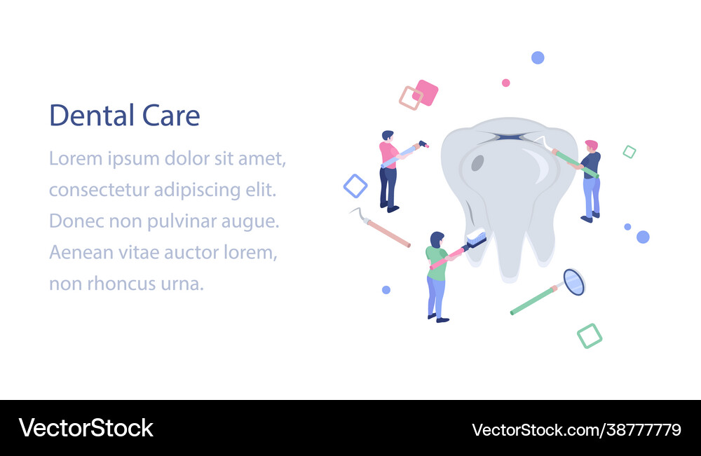 Dental care team Royalty Free Vector Image - VectorStock