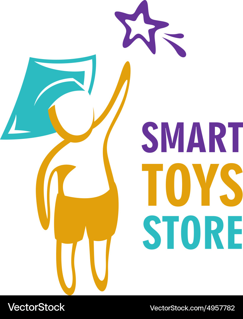 Toy store logo template Royalty Free Vector Image