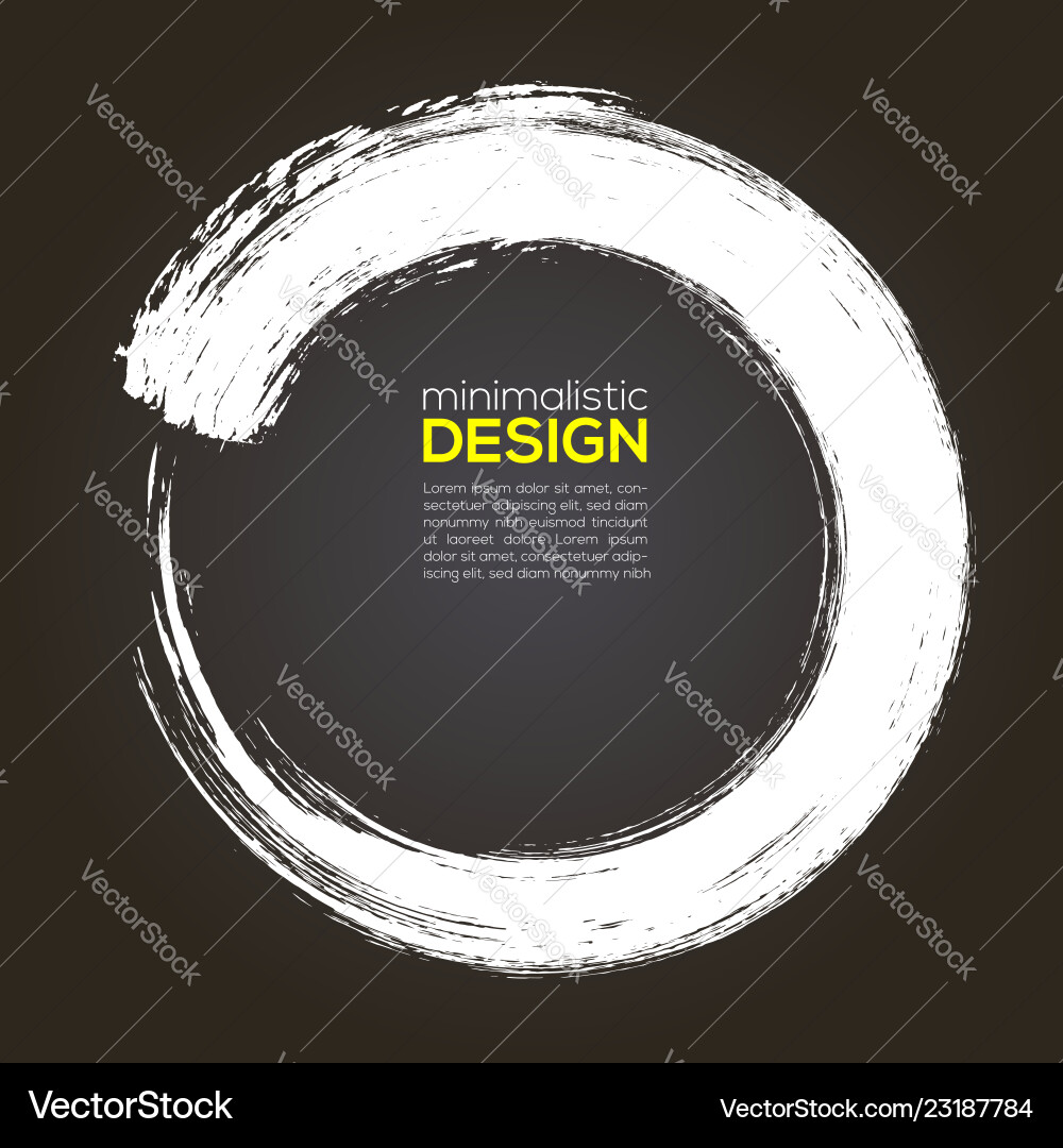 Handwritten circle with white paint brush Vector Image